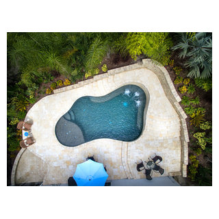 Free Form Pool with Double Staircase - Tropical - Pool - Orlando - by ...
