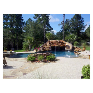 Freeform Pool with Negative Edge & Cave-Slide-Waterfall - Traditional ...
