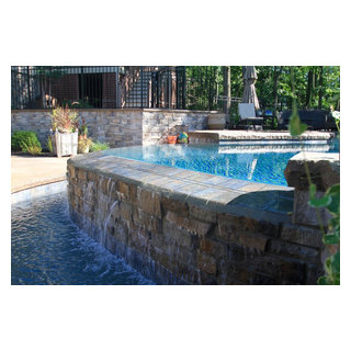 Freeform Style Pool with Infinity Edge and Flush Spa - Contemporary ...