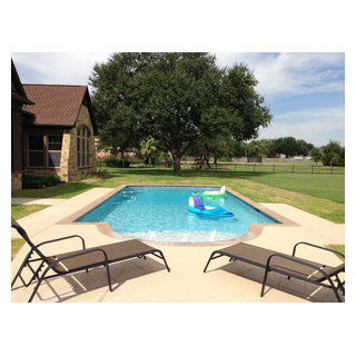 Garage/Pool House and Custom Pool - Contemporary - Pool - Houston - by ...