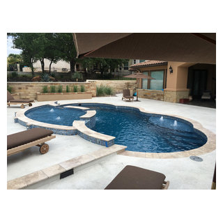 Gemini with Tanning Ledge - Modern - Swimming Pool & Hot Tub - Austin ...