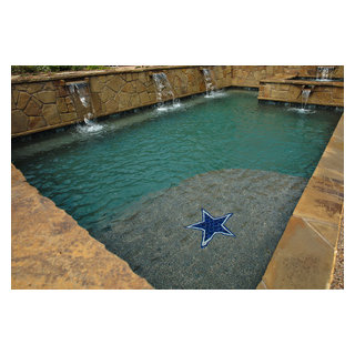 Geometric contemporary pool Dallas Cowboys logo in tile. - Contemporary ...