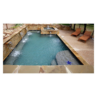 Geometric contemporary pool Dallas Cowboys logo in tile. - Contemporary ...