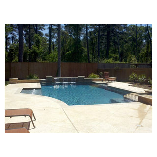 Geometric Pool - White Oak Lake - Contemporaneo - Piscina - Houston ...