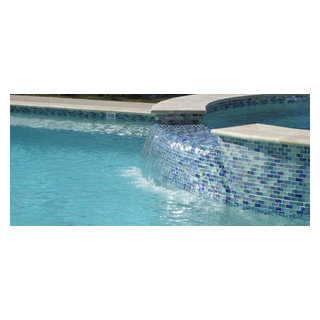 Glass tile on raised beam - Contemporary - Pool - Austin - by Living ...