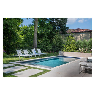 Glencoe, IL Modern Swimming Pool and Fire Pit - Modern - Pool - Chicago ...