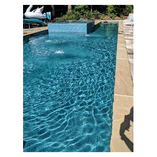 Gorgeous Glass Tile 360 Spillover Spa and lap pool - Traditional - Pool ...