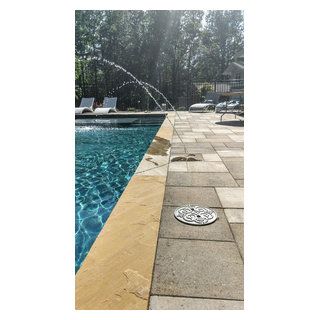 Gorgeous Glass Tile 360 Spillover Spa and lap pool - Traditional - Pool ...