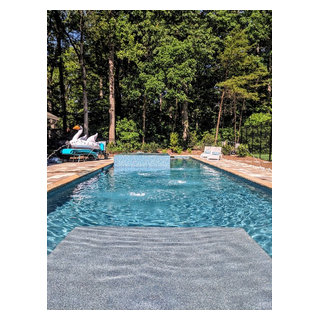 Gorgeous Glass Tile 360 Spillover Spa and lap pool - Traditional - Pool ...