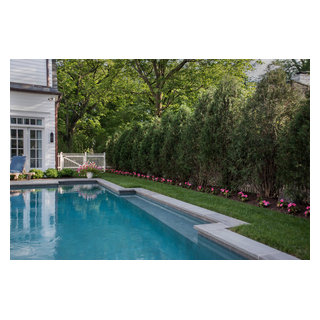 Hinsdale, IL Pool with Offset Stairs and Bench - Traditional - Pool ...