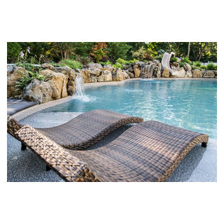 In-Ground Pool with Tanning Shelf: - Pool - New York - by Deck and ...