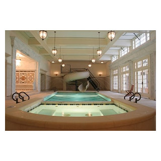 Indoor Limestone pool - Traditional - Swimming Pool & Hot Tub - Seattle ...