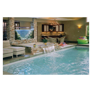 Indoor Pool and Spa - Tropical - Pool - Calgary - by Master Pools by ...