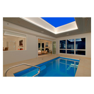 Indoor Pool with retracting skylight- Chicago - Contemporary - Pool ...