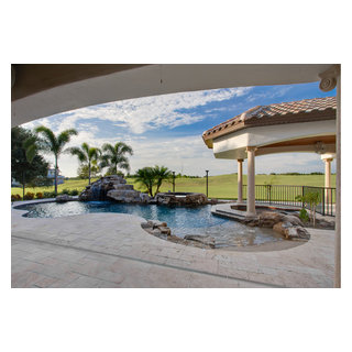 Ivory Cream Travertine Pavers & Coping - Tropical - Pool - Other - by ...