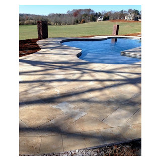 Ivory Travertine -Jumbo French Pattern - Traditional - Pool - Other ...