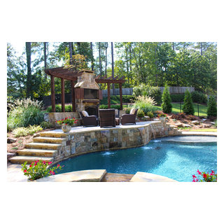 Johns Creek Swimming Pool and Fireplace - Traditional - Pool - Atlanta ...