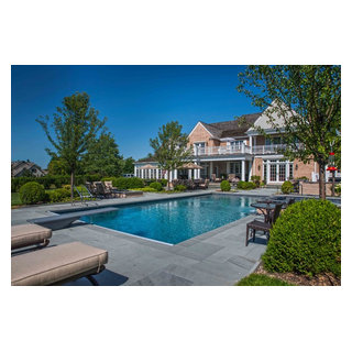 Lake Forest, IL Swimming Pool With Full Steps and Raised Spa With Sheer ...