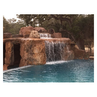 Large Moss Rock Waterfall - Mediterranean - Pool - Austin - by Fossil ...