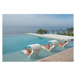 Ledge Lounger In-pool furniture with attachable Shade - Tropical - Pool ...