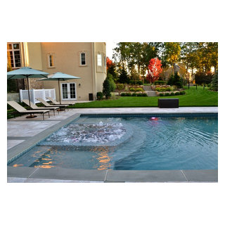 Livingston NJ Inground Pool and Spa Design - Contemporary - Pool - New ...