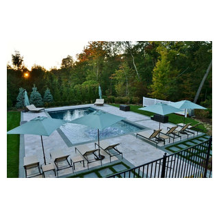 Livingston NJ Inground Pool and Spa Design - Contemporary - Pool - New ...