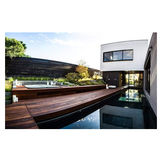 Modern lap pool with Pebble Fina interior finish - Contemporary - Pool ...
