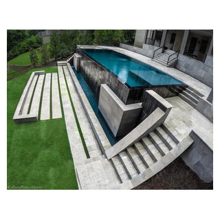 Modern Perimeter Overflow Pool - Industrial - Pool - Other - by ...