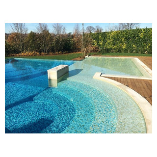 Modern pool with custom gradient mosaic tile - Modern - Pool - Miami ...