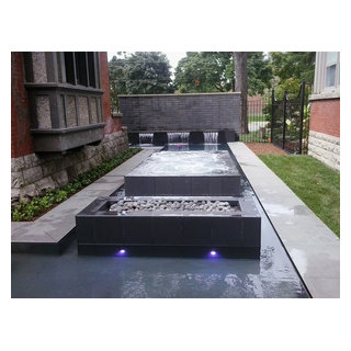 Modern Pool with Elevated Spa & Water Feature - Modern - Pool - Orange ...