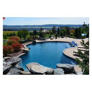 Mountain Lake style salt water in-ground pool - Contemporary - Swimming ...