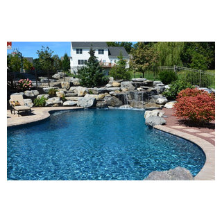 Mountain Lake style salt water in-ground pool with Waterfall ...