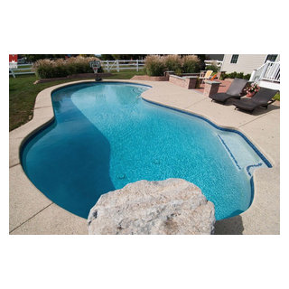 Mountain Lake style salt water inground pool - Contemporary - Pool ...
