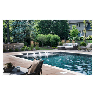Naperville, IL Swimming Pool With Offset Sunshelf - Classique - Piscine ...