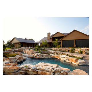 Natural Hill Country Multi Level Pools - Rustic - Swimming Pool & Hot ...