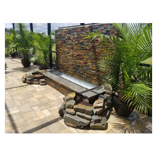 Natural Stone Waterfalls using Stacked Stone, Flagstone & Field Stone ...