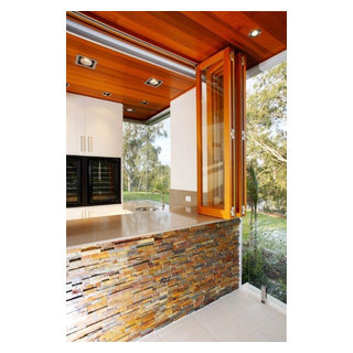 Natural timber stacker windows from Eden Made create easy access to ...