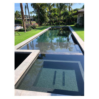 New Graphite Glass Tile Mosaic - Contemporary - Pool - Miami - by ...