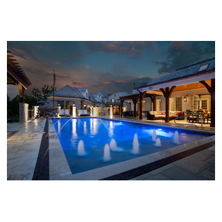 Oakbrook, IL Swimming Pool, Raised Hot Tub, and Sunshelf - Traditional ...