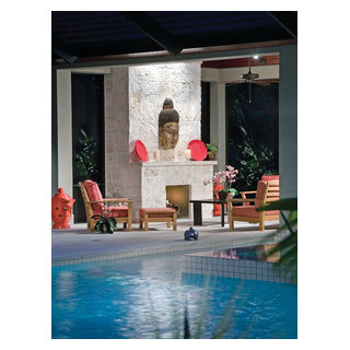 Ocean Reef Fireplace - Asian - Pool - Miami - by Epic Stoneworks, Inc ...