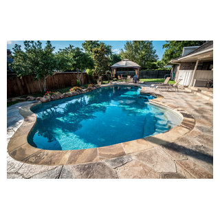 Oklahoma Flagstone Coping - Beach Style - Pool - Dallas - by Allison ...