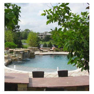 Outdoor Kitchen Overlooking Pool - Modern - Pool - Detroit - by DC ...