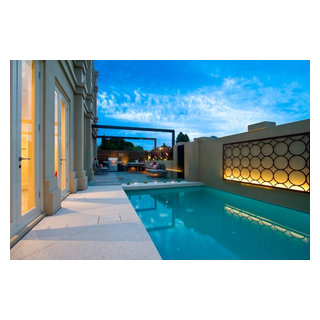 Outdoor living: By the pool with Entanglements laser cut metal art ...