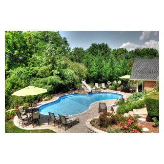 Outdoor Pool with Lounge - Tropical - Pool - Philadelphia - by Goodall ...