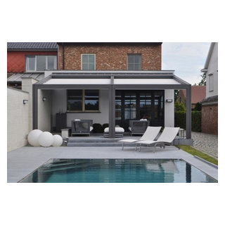 Pergolas - Outdoor Motorized Shade Structure - Mediterranean - Pool ...