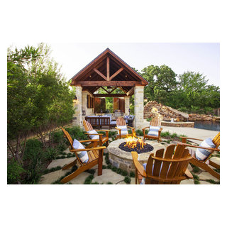 Pool Cabana with Outdoor Weatherwell Elite Aluminum Shutters - Rustic ...