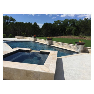 Pool Spa with Fire Woks - Modern - Pool - Austin - by Fossil Creek ...