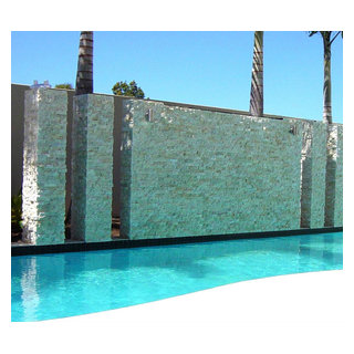 Pool Stacked Stone Water Feature - Modern - Pool - Miami - by Realstone ...