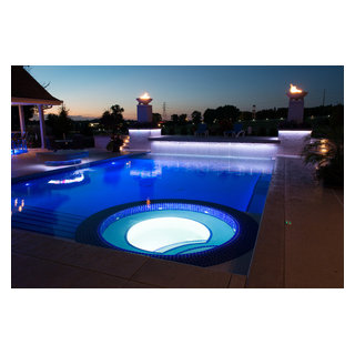 Pool with Accent Lighting - Modern - Swimming Pool & Hot Tub - Cedar ...