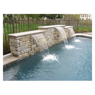 Pool with Waterfall, Northwest Chicago Area - Traditional - Pool ...